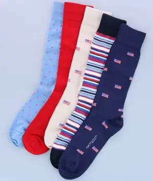 Trafalgar Old Glory American Flag Mercerized Cotton Socks - Navy