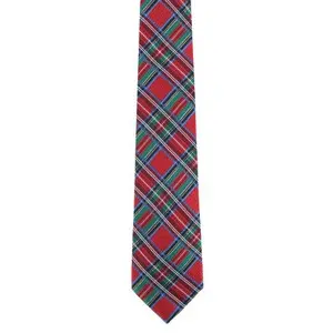 Trafalgar Nicholas Tartan Plaid Silk Necktie - Red Tartan Plaid