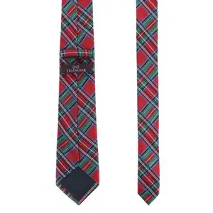 Trafalgar Nicholas Tartan Plaid Silk Necktie - Red Tartan Plaid