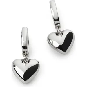 ANA LUISA Puffed Heart Hoop Earrings - Silver