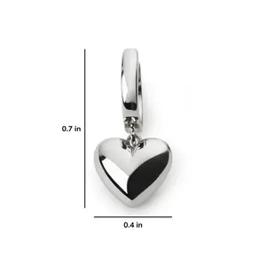 ANA LUISA Puffed Heart Hoop Earrings - Silver