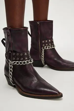 Free People We The Free Aiden Chain Boots - Wine Frisco