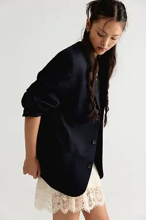 HAVRE STUDIO Button Back Blazer - Navy