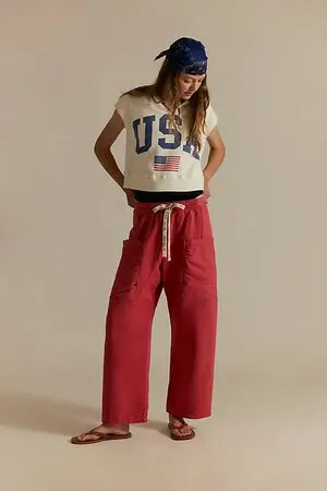 Free People We The Free Jet Set Knit Pants - Salsa