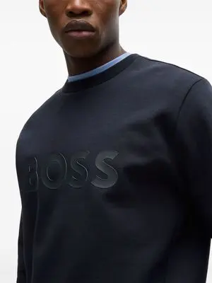 BOSS Logo Print Sweatshirt - Blue