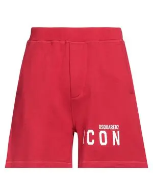 Dsquared2 Cotton Fleece Shorts With Print - Tomato Red