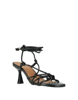 GANNI Sandals With Embellished Detail - Black