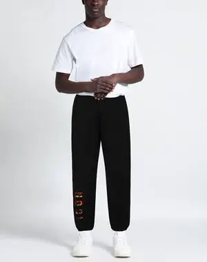 Dsquared2 Cotton Fleece Track Pants With Print - Black