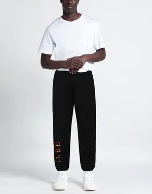 Dsquared2 Cotton Fleece Track Pants With Print - Black
