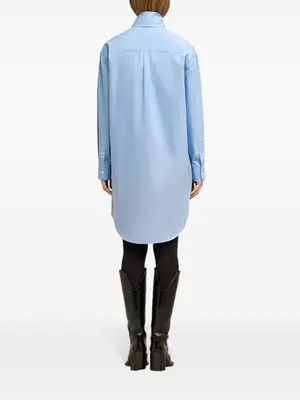 AMI Paris Cotton Shirt Dress With Scarf Collar