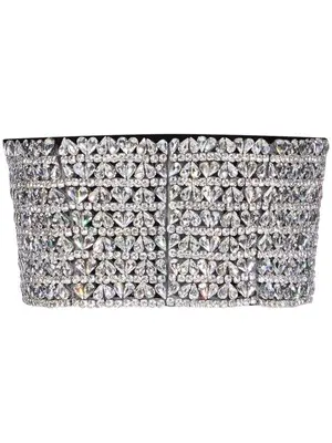 AREA AREA Embroidered Crystal Heart Bandeau