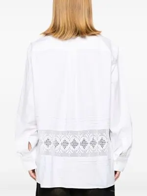 MARINE SERRE Logo Embroidered Cut-out Shirt - White