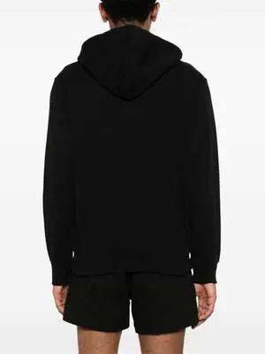 Play Comme Des Garcon Double Heart-patch Hoodie - Black