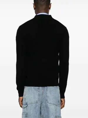 Play Comme Des Garcon Heart-patch Wool Cardigan - Black