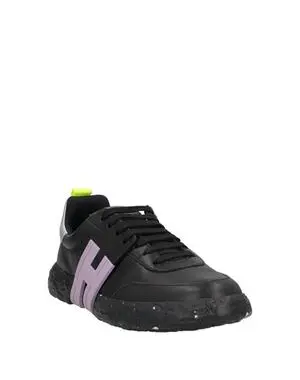 Hogan Soft Leather Sneakers With Multicolor Detail - Black