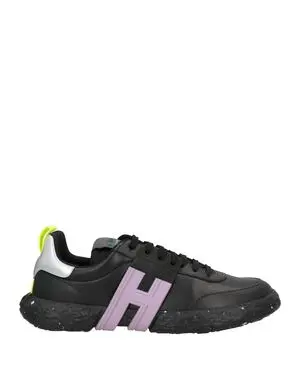 Hogan Soft Leather Sneakers With Multicolor Detail - Black