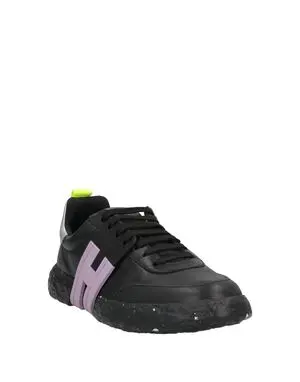 Hogan Soft Leather Sneakers With Multicolor Detail - Black