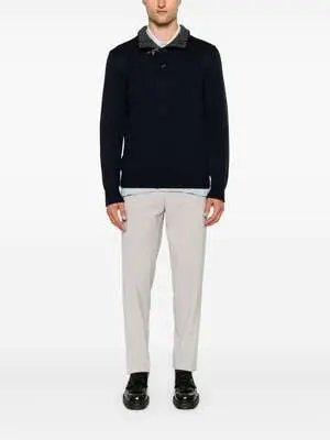 FAY Turtleneck Virgin Wool Sweater - Blue