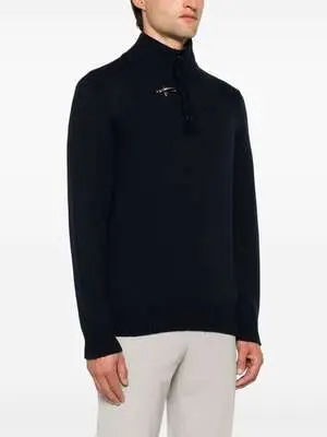 FAY Turtleneck Virgin Wool Sweater - Blue