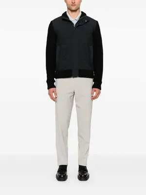 Herno Knitted-panels Padded Bomber Jacket - Black