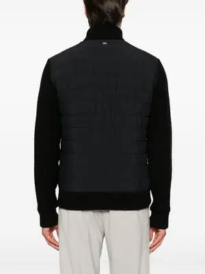 Herno Knitted-panels Padded Bomber Jacket - Black