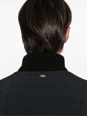 Herno Knitted-panels Padded Bomber Jacket - Black
