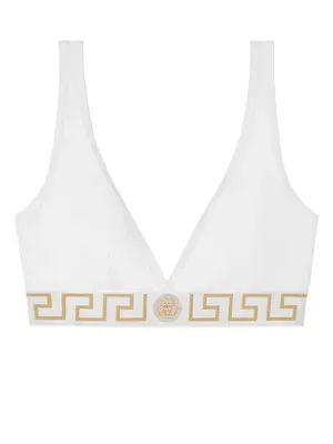 Versace Greca Border Triangle Bra - White