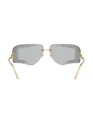 JIMMY CHOO Crystal-embellished Rimless Sunglasses - Silver