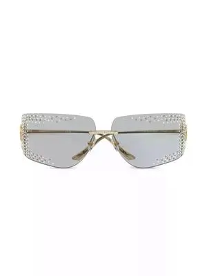 JIMMY CHOO Crystal-embellished Rimless Sunglasses - Silver