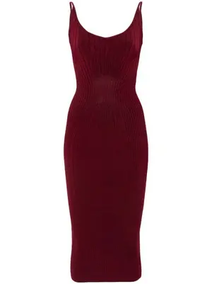 MUGLER Sleeveless Knitted Midi Dress