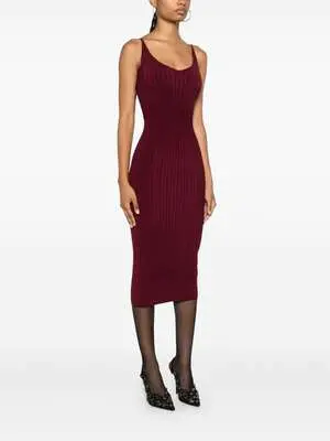 MUGLER Sleeveless Knitted Midi Dress