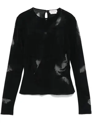 Alexander McQueen Feather-intarsia Blouse