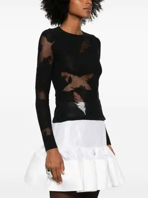 Alexander McQueen Feather-intarsia Blouse
