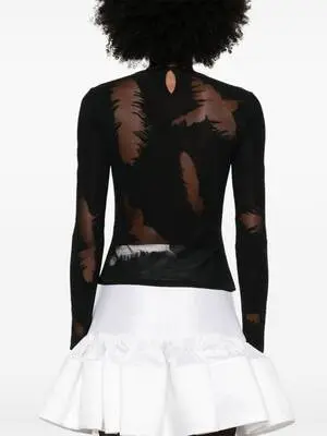 Alexander McQueen Feather-intarsia Blouse