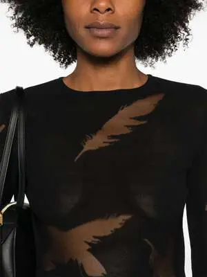 Alexander McQueen Feather-intarsia Blouse