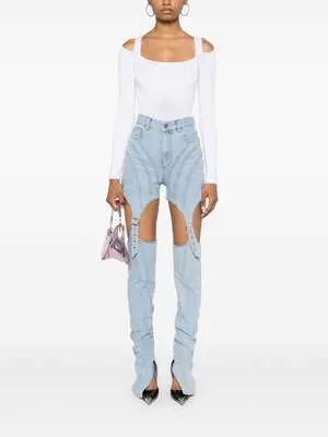 MUGLER Strapped Long-sleeved Bodysuit