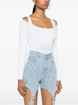 MUGLER Strapped Long-sleeved Bodysuit