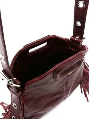 Maje Mini Miss M Leather Shoulder Bag - Red