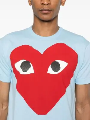 Play Comme Des Garcon Heart-print T-shirt - Blue
