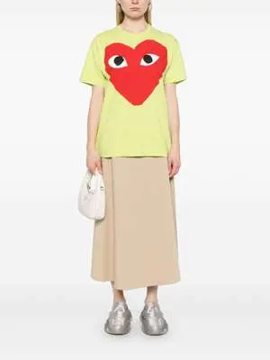 Play Comme Des Garcon Heart-print T-shirt - Green