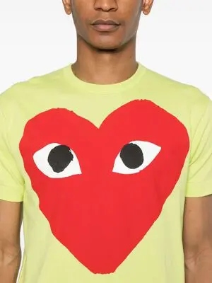 Play Comme Des Garcon Heart-print T-shirt - Green