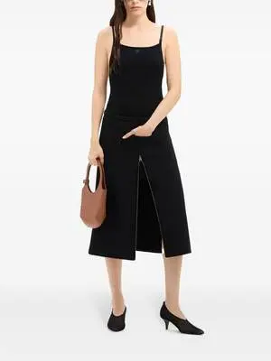 COURREGES Heritage Crepe-texture Midi Skirt
