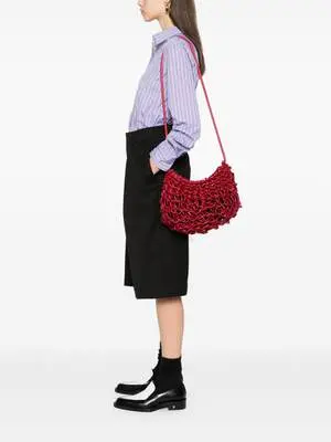 Alienina Cecilia Woven Shoulder Bag - Red