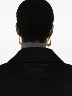 TWINSET Logo-patch Coat - Black