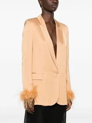 TWINSET Feather-trim Satin Blazer
