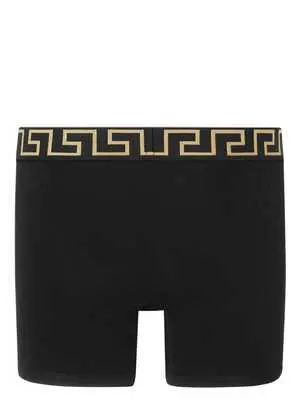 Versace Greca Border Long Boxers - Black