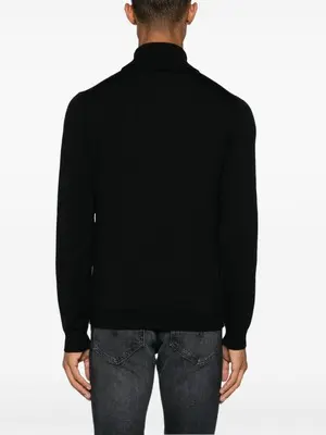 ROBERTO COLLINA Merino Wool Roll Neck Sweater - Black