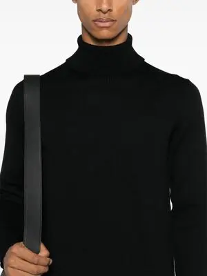 ROBERTO COLLINA Merino Wool Roll Neck Sweater - Black