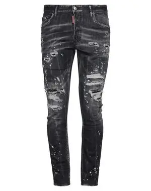 Dsquared2 Jeans In Cotton, Elastomultiester, Elastane And Calfskin - Black