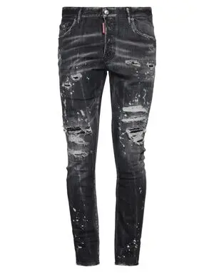 Dsquared2 Jeans In Cotton, Elastomultiester, Elastane And Calfskin - Black